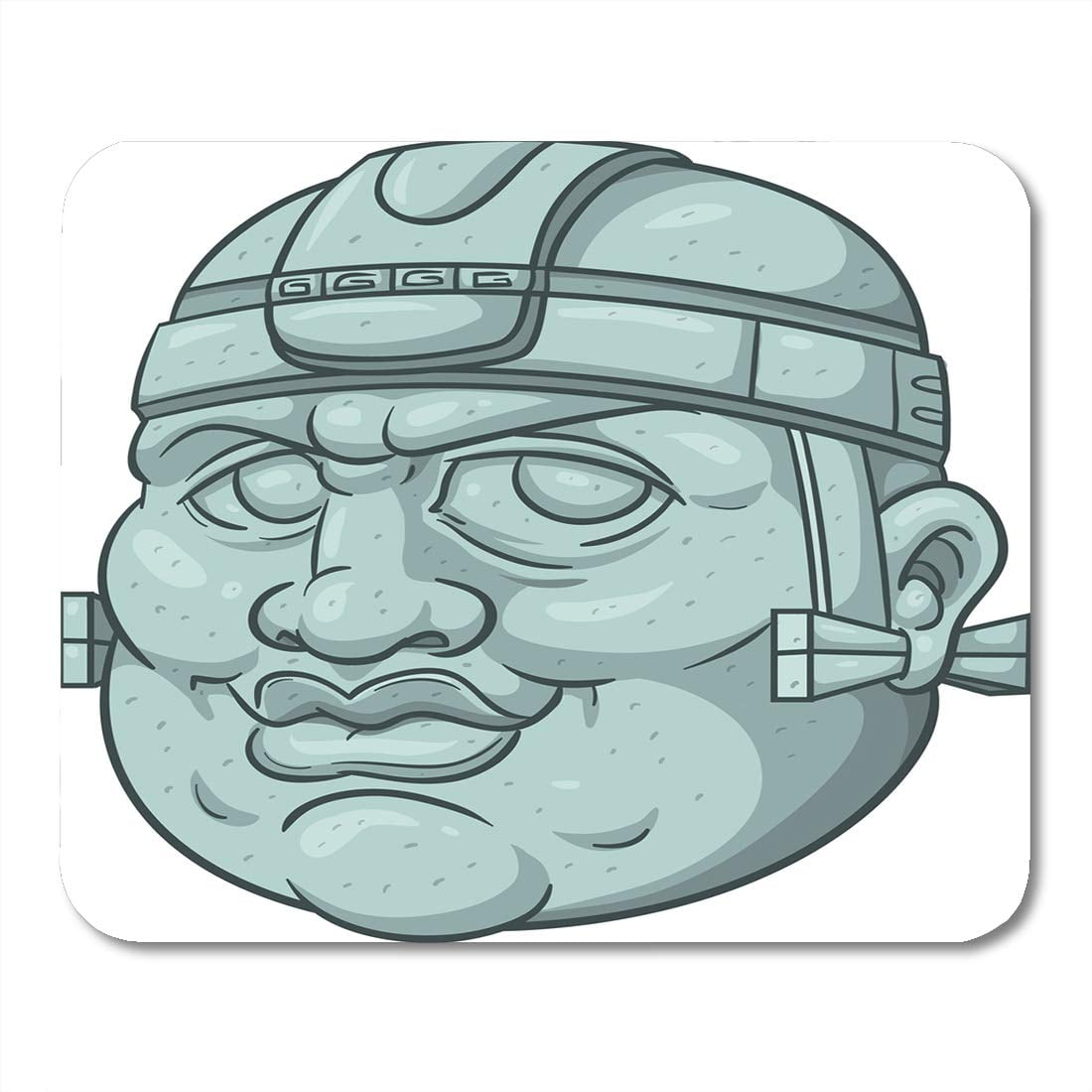 Mexico Cartoon Mexican Prehispanic Olmec Head Smiling Aztec Giant ...