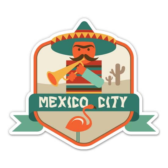 Mexico City - 8" Vinyl Sticker - For Car Laptop I-Pad - Waterproof ...
