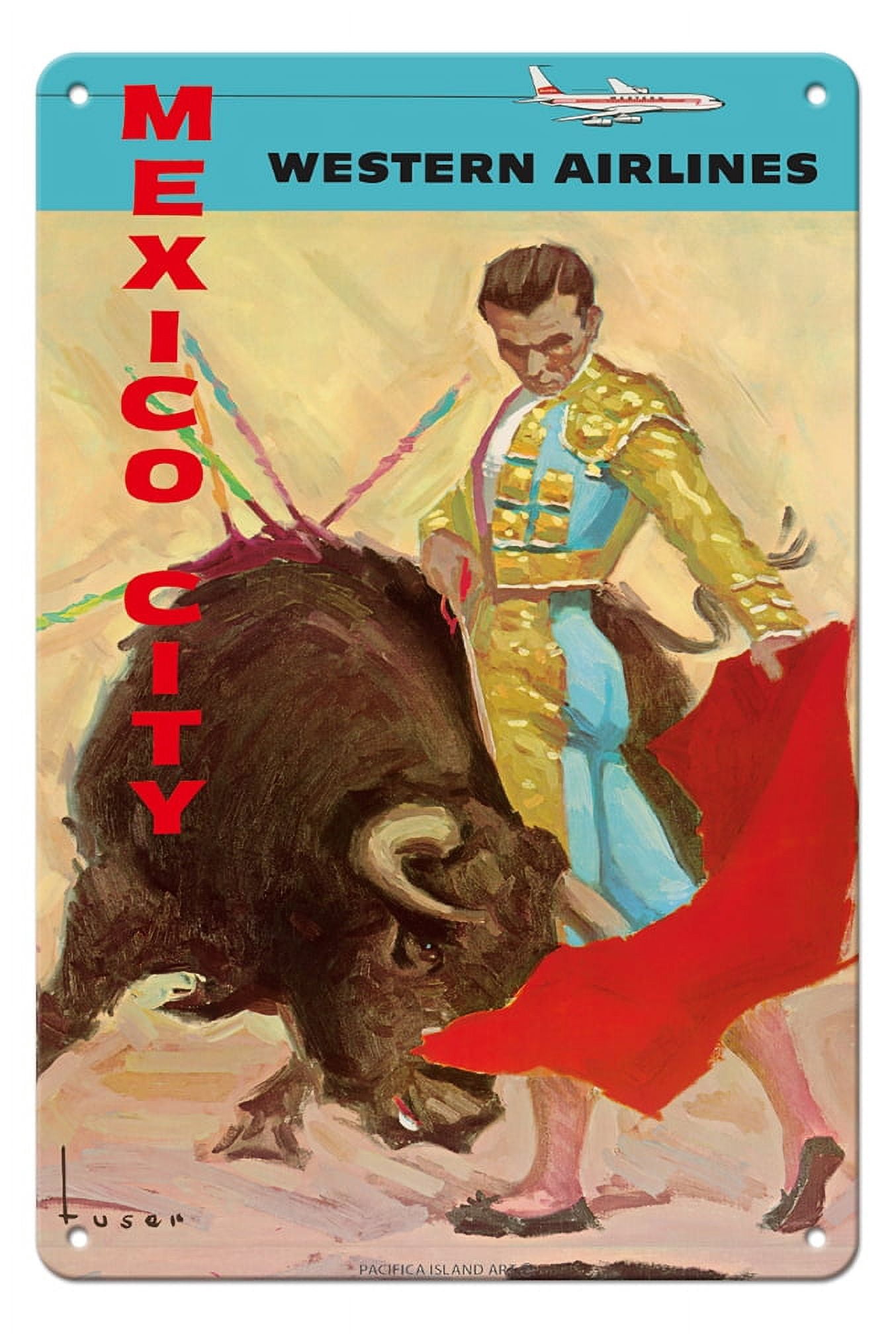 Mexico City - Bullfight Matador - Western Air Lines - Vintage Airline ...