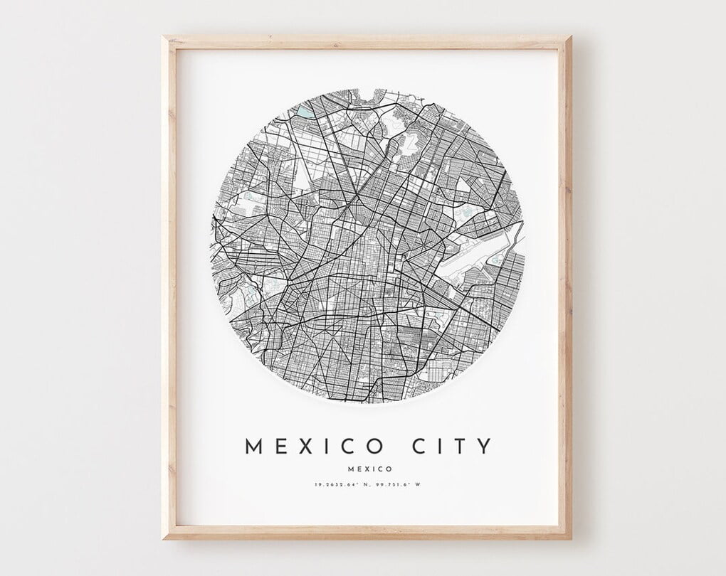 Mexico City Map Print, Mexico City Map Poster City Wall Art, Mexico ...