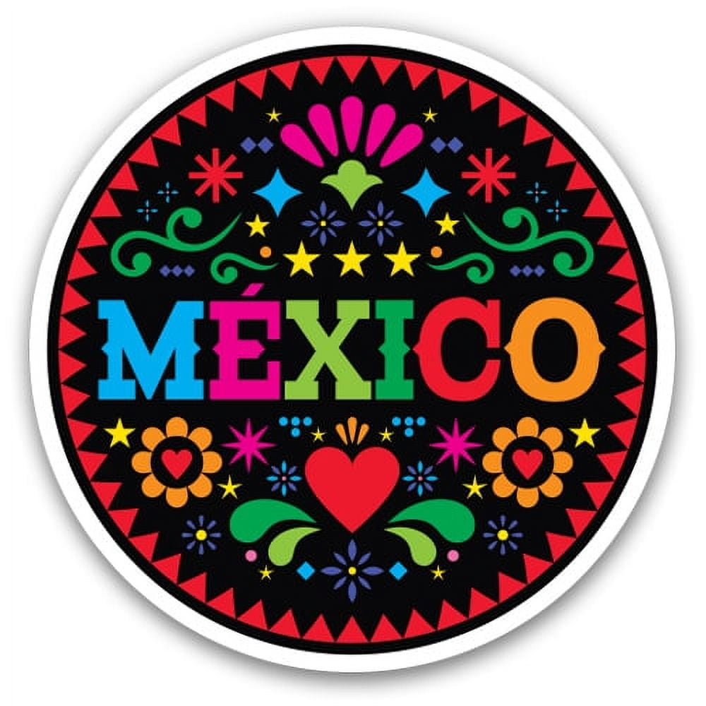 Mexico Colorful Design - 8" Vinyl Sticker - For Car Laptop I-Pad ...
