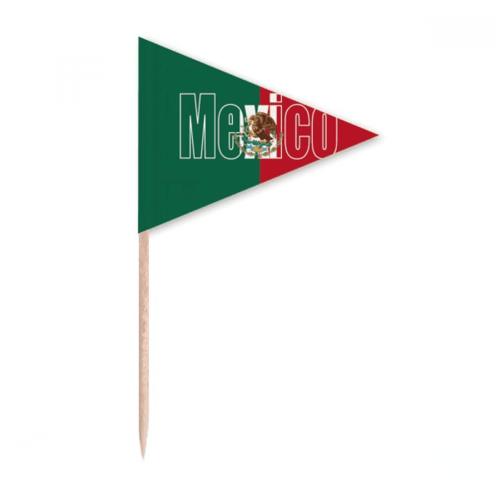Mexico Country Flag Name Art Deco Fashion Toothpick Triangle Cupcake ...