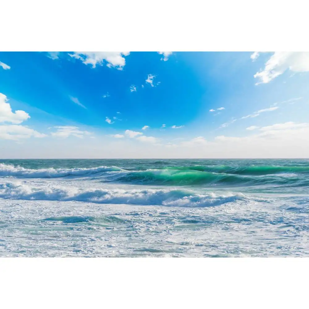 Blue Ocean Beach Backdrop Tropical Summer Background Ship Boat Wharf ...