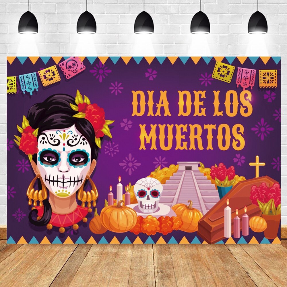 Mexico Day of the Dead Backdrop Sugar Skull Dancer Photography ...