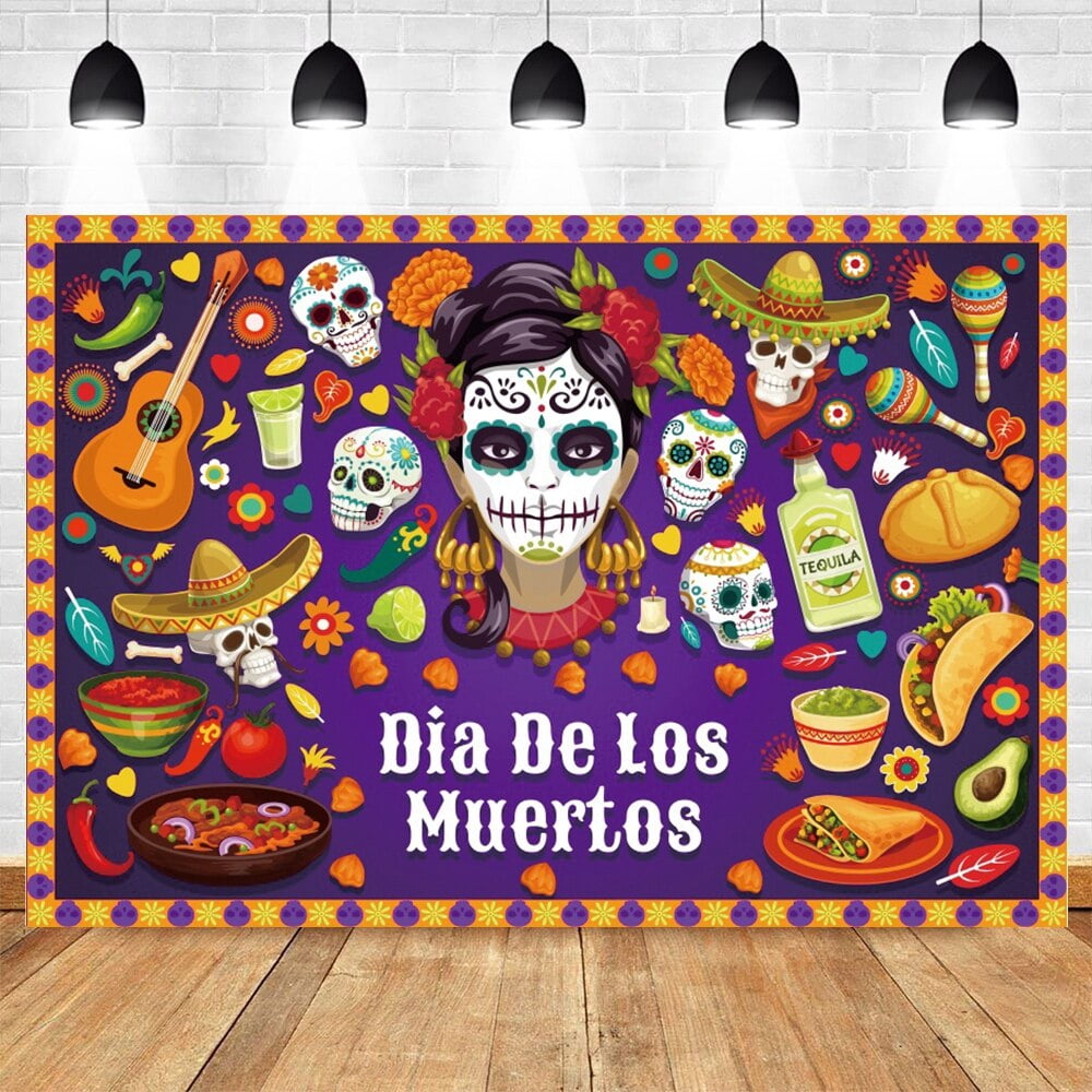 Mexico Day of the Dead Backdrop Sugar Skull Dancer Photography ...