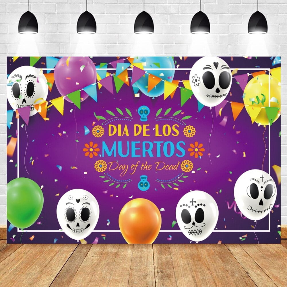 Mexico Day of the Dead Backdrop Sugar Skull Dancer Photography Background Dia DE Los Muertos ...