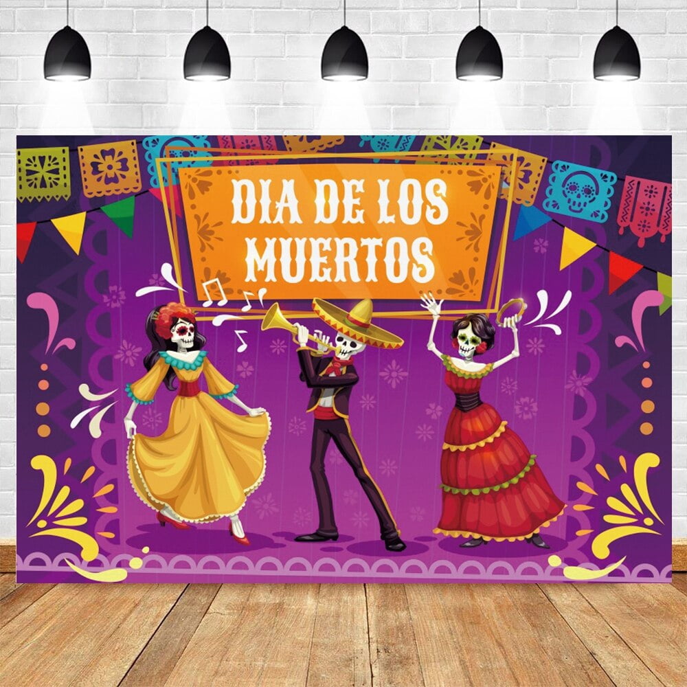 Mexico Day of the Dead Backdrop Sugar Skull Dancer Photography ...