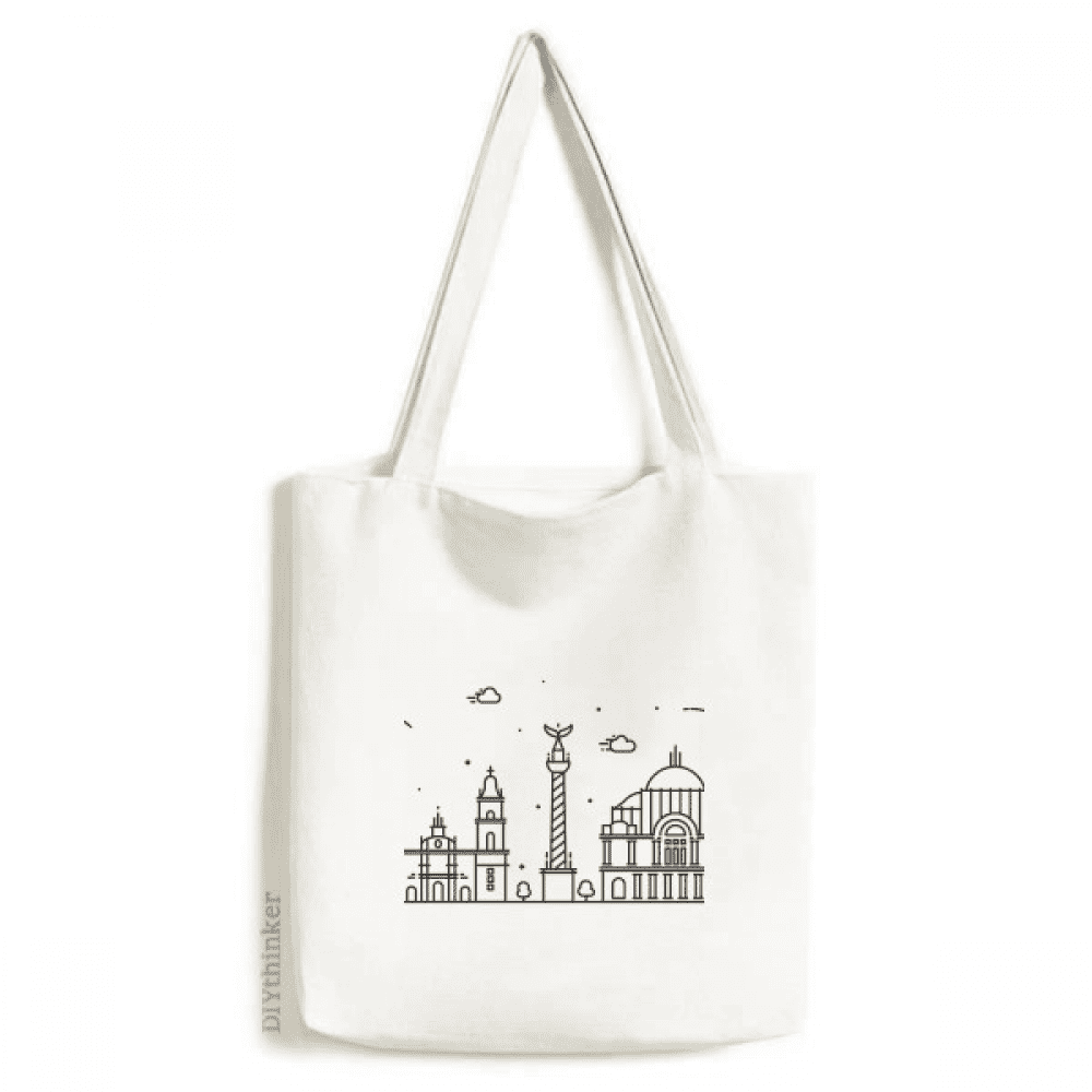Mexico Detailed City National Landmark Building Tote Canvas Bag ...