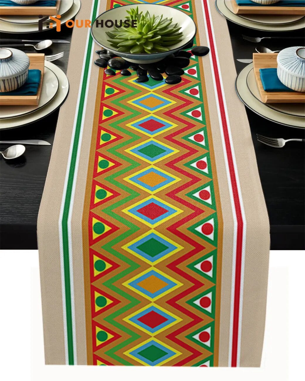 Mexico Ethnic Boho Geometry Table Runner Party Wedding Centerpieces for ...