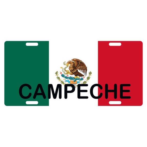 Mexico Flag CAMPECHE License Plate Emblem - Aluminum ( 12 inch x 6 inch ...