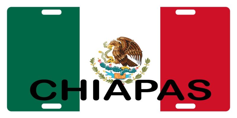 Mexico Flag CHIAPAS License Plate Emblem - Aluminum ( 12 inch x 6 inch ...