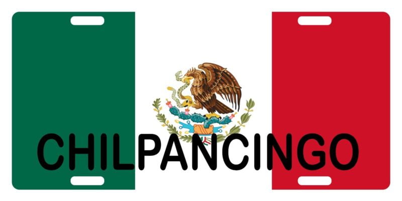 Mexico Flag CHILPANCINGO License Plate Emblem - Aluminum ( 12 inch x 6 ...