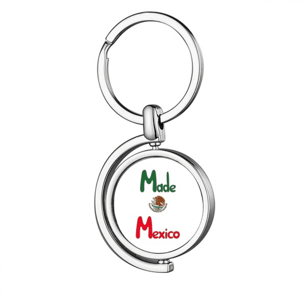 Mexico Flag Cactus Eagle Mexican Rotating Keychain Metal Keyring Holder ...