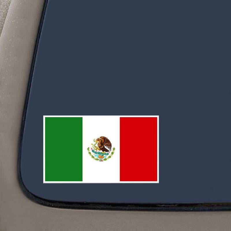 Mexico Flag Decal Sticker | 5-Inches By 2.8-Inches | Vinyl Decal | Car ...