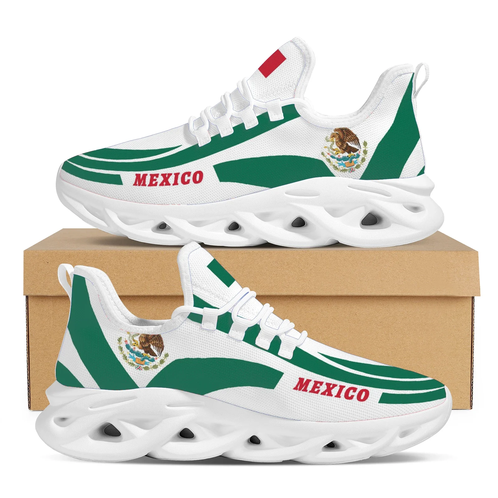 Mexico Flag Design Breathable Flat Shoes Eagle National Emblem Print ...