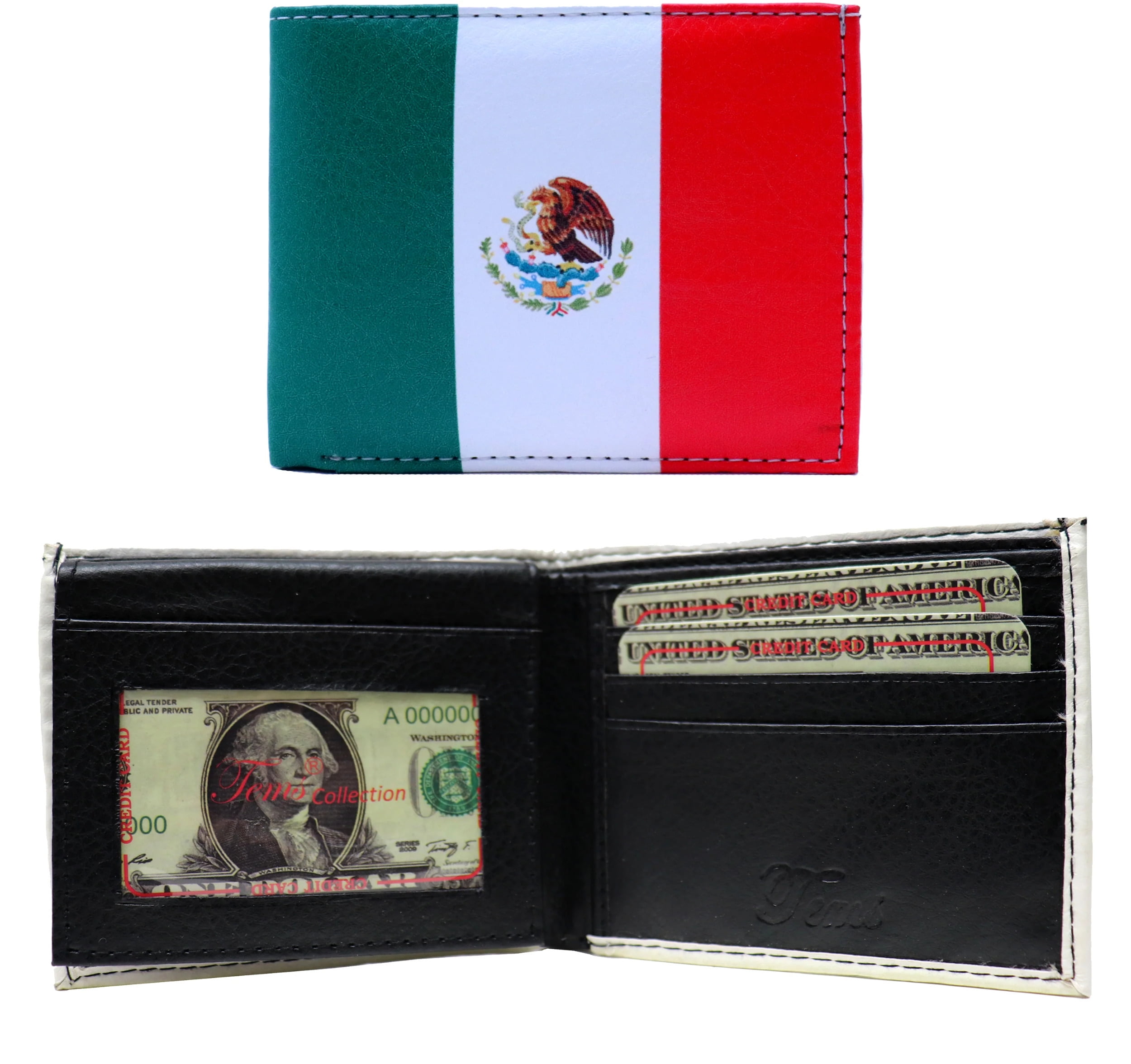 Mexico Flag Leather Bi-Fold Bifold Wallet - Walmart.com