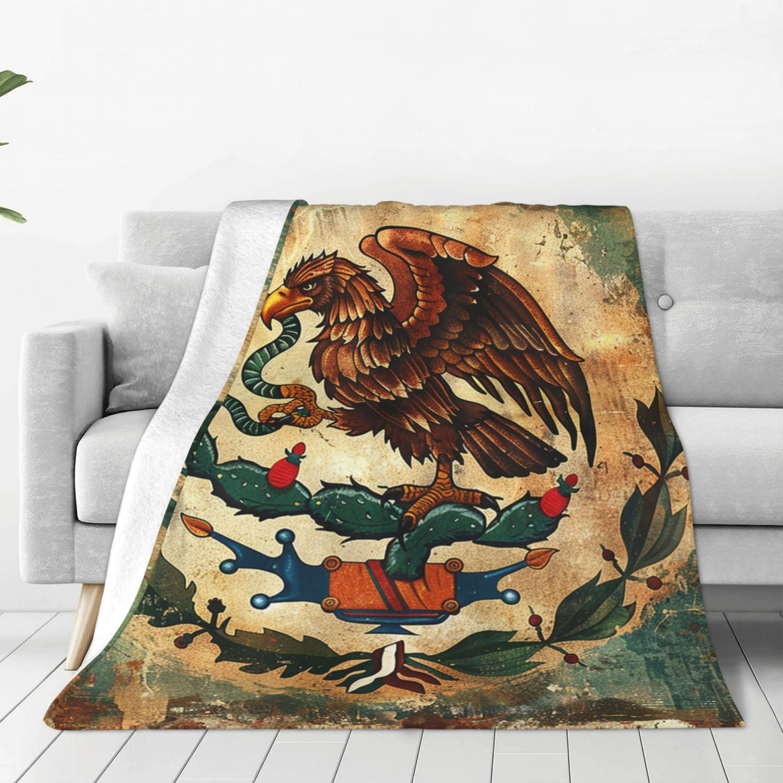 Mexico Flag Mexican Eagle Vintage Throw Blanket Decorative Soft Warm ...