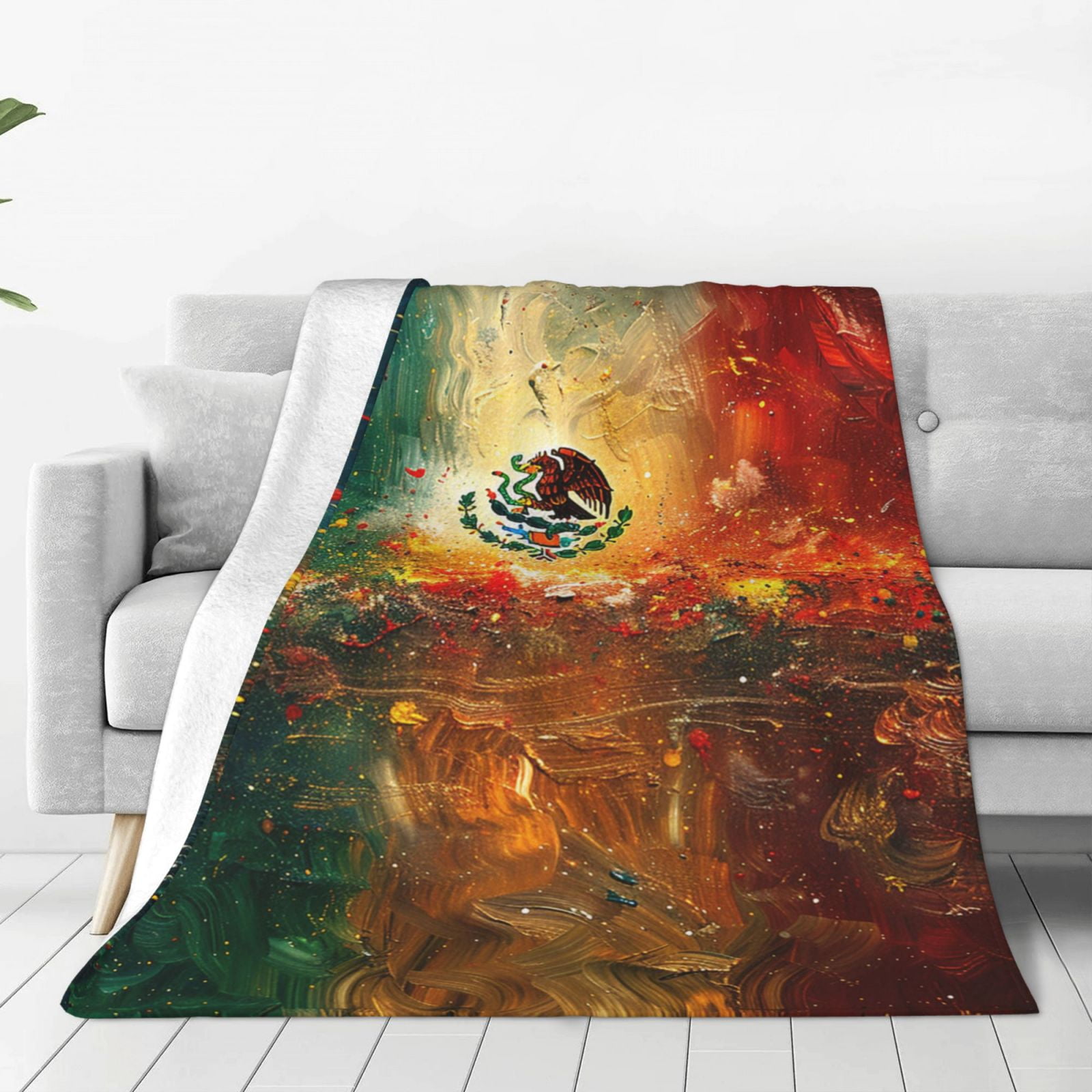 Mexico Flag Mexican Psychedelic Throw Blanket Decorative Soft Warm ...