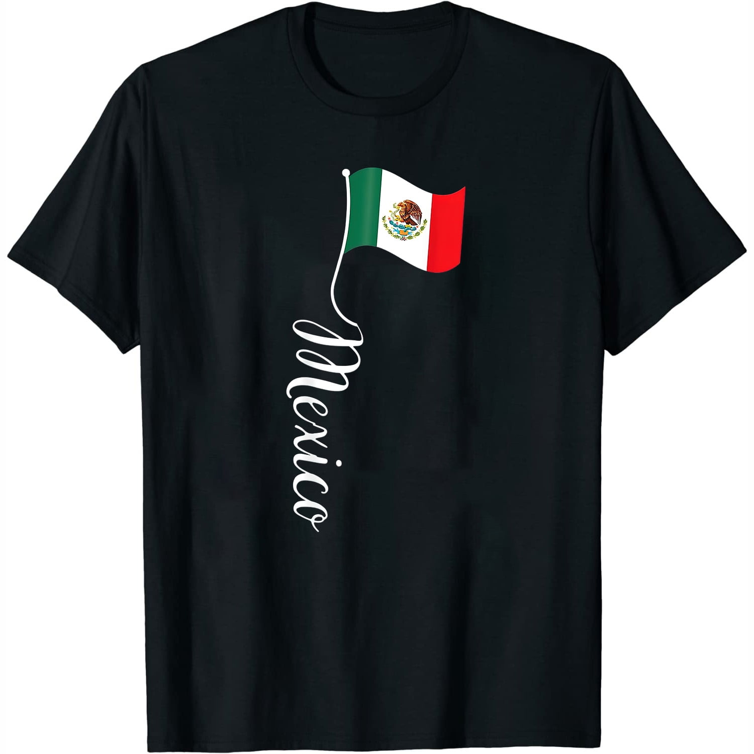 Mexico Flag Signature Mexican Flag Pole (On Back Of Apparel) T-Shirt ...
