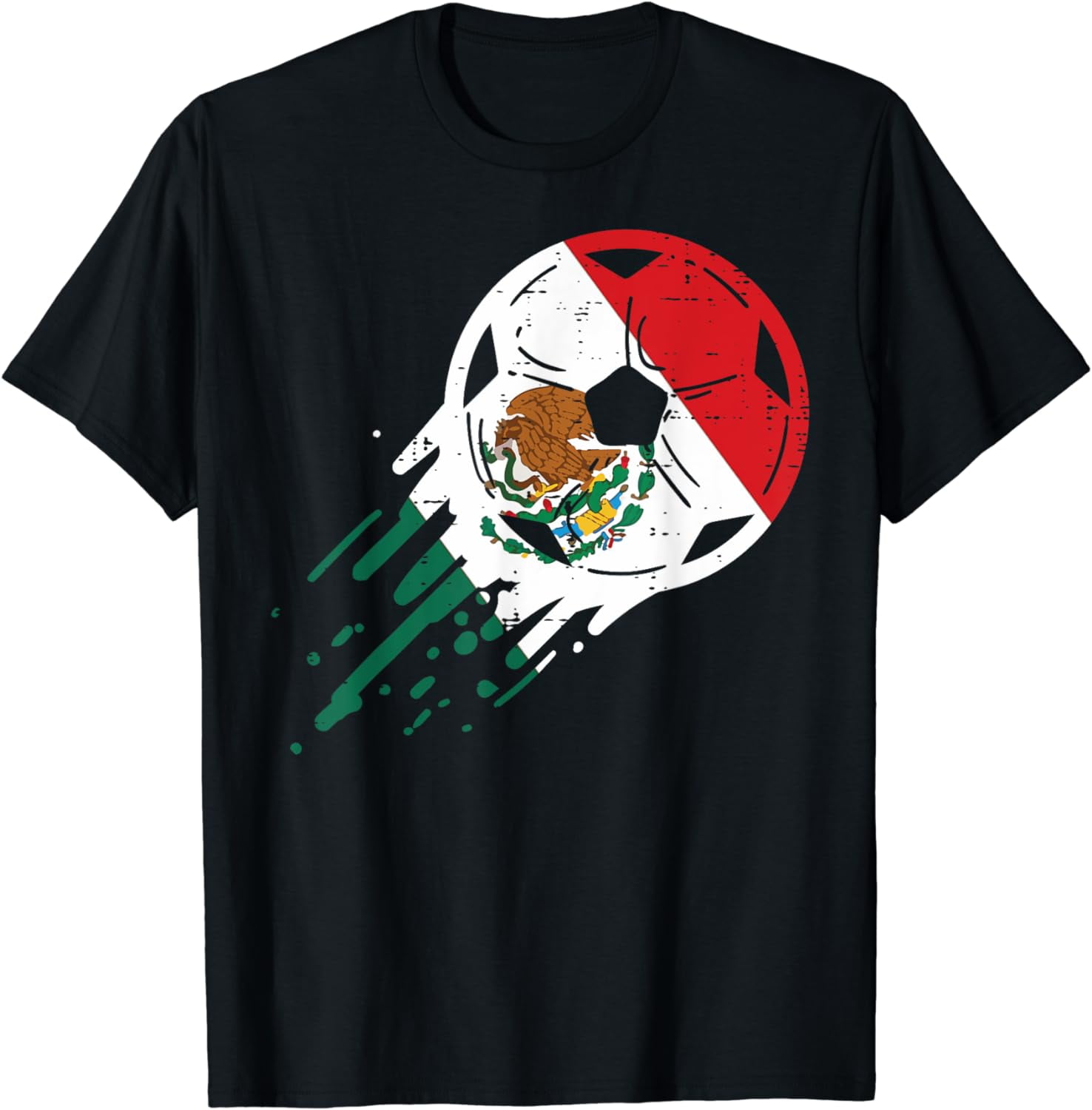 Mexico Flag Soccer Ball Mexican Football Fan Men Women Kids T-Shirt ...