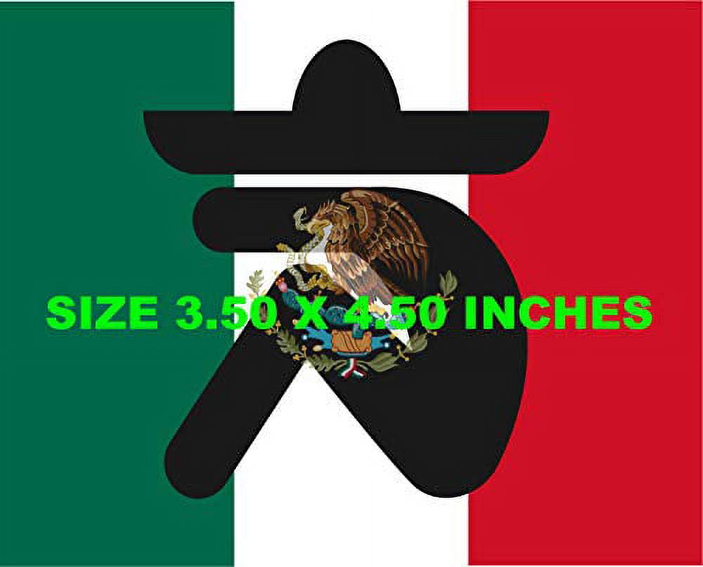 Mexico Flag Sticker (Pack of 2), CAR, Decal, Mexican Siesta Flag Symbol - Walmart.com