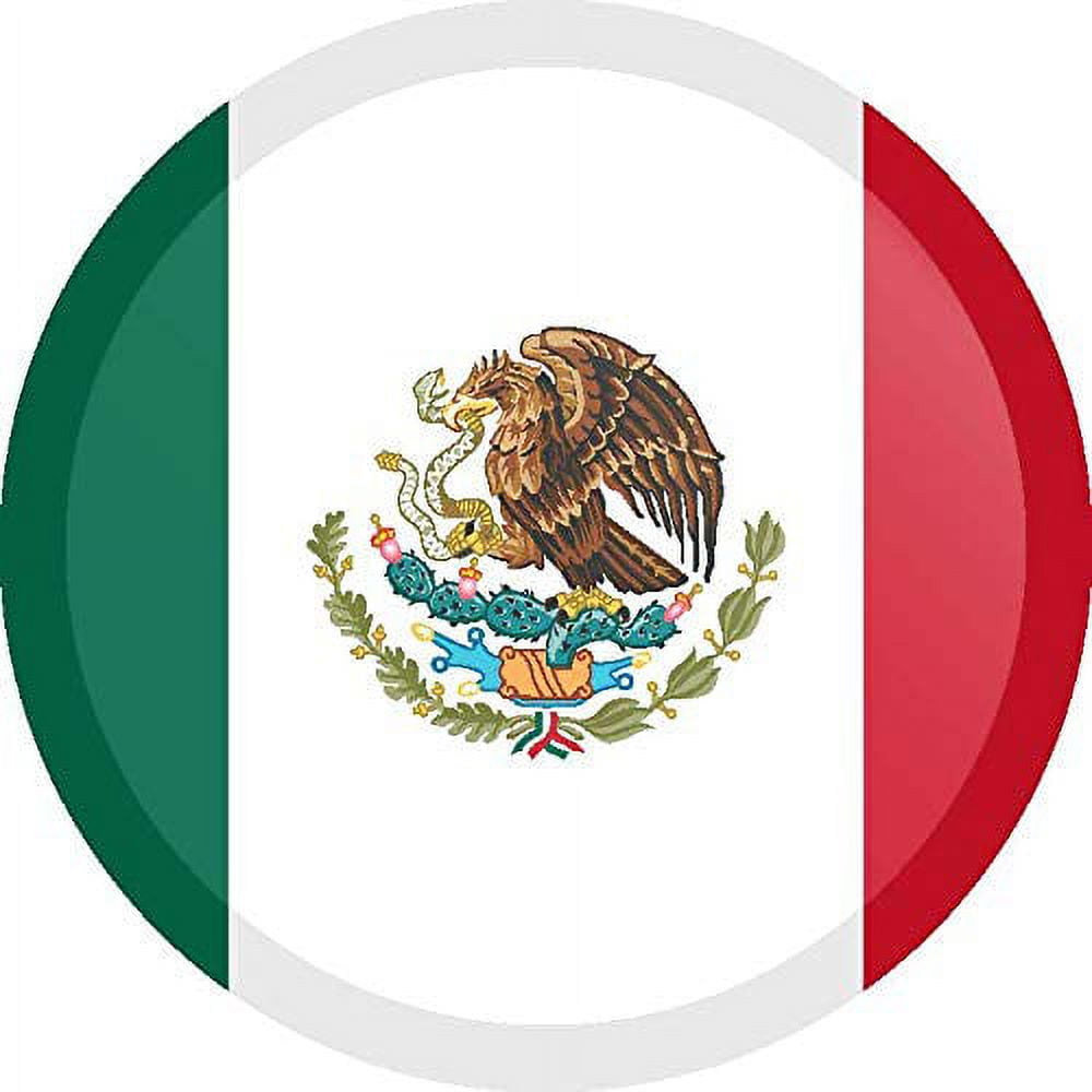 Mexico Flag Sticker( Pack of 2), Mexican Flag, Mexico Round Flag Decal - Walmart.com
