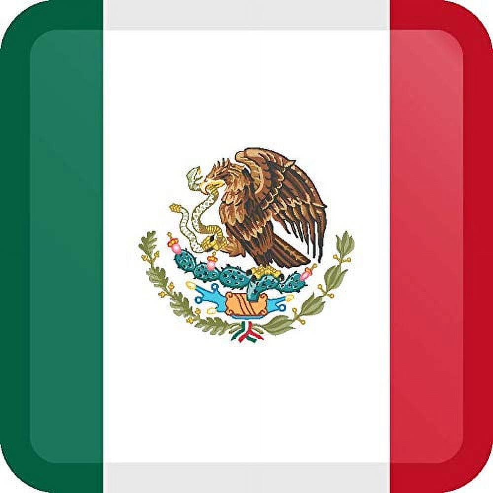 Mexico Flag Sticker (Pack of 2), Mexican Flag, Mexico Square Flag Decal - Walmart.com