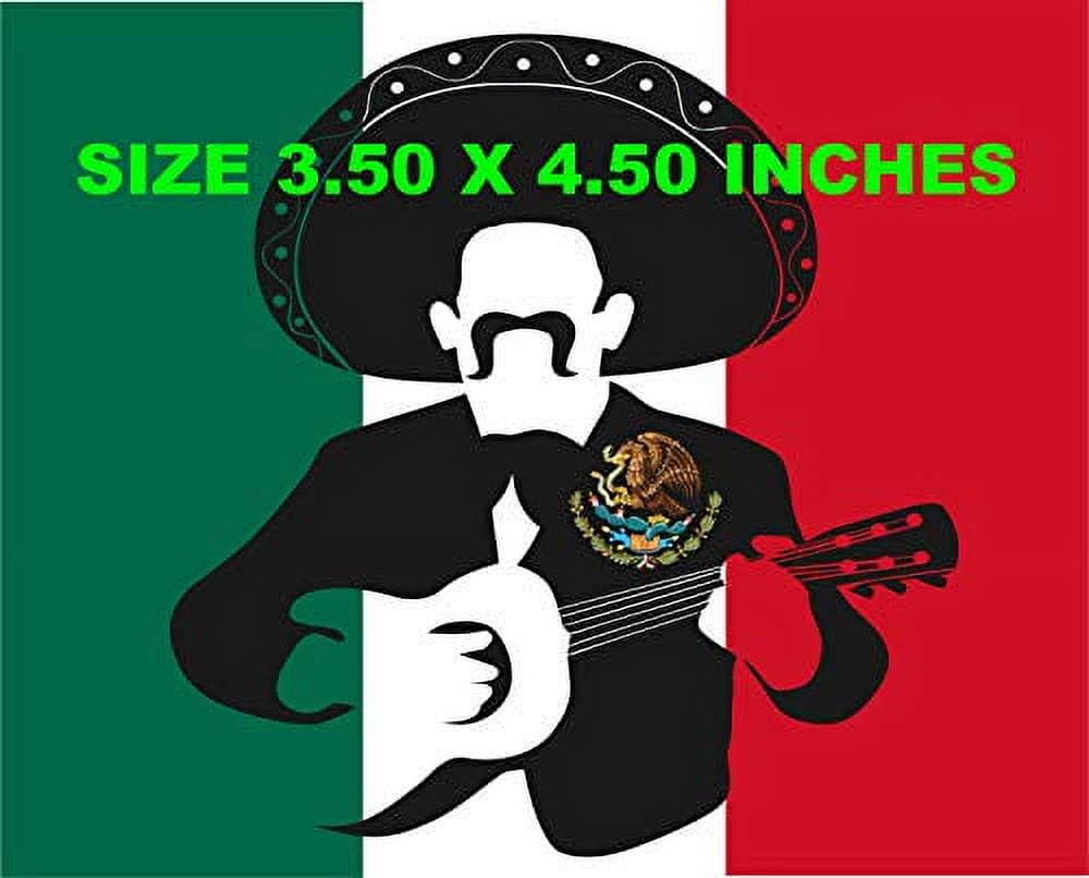 Mexico Flag Sticker (Pack of 2) Vinyl Decal, Mexican Mariachi Flag - Walmart.com