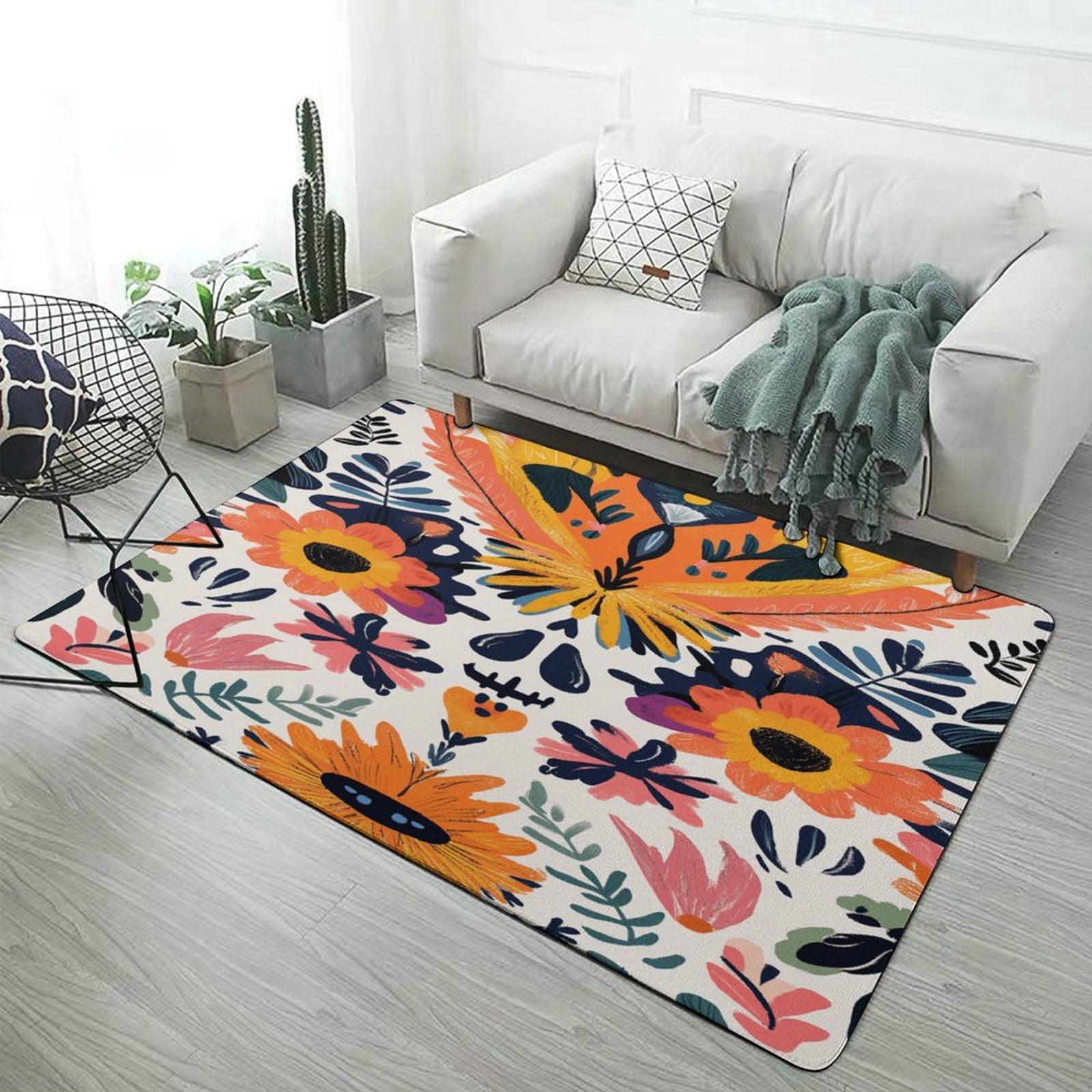 Mexico Flower Skulls Day Of The Dead (100) Area Rugs Carpet Suitable ...