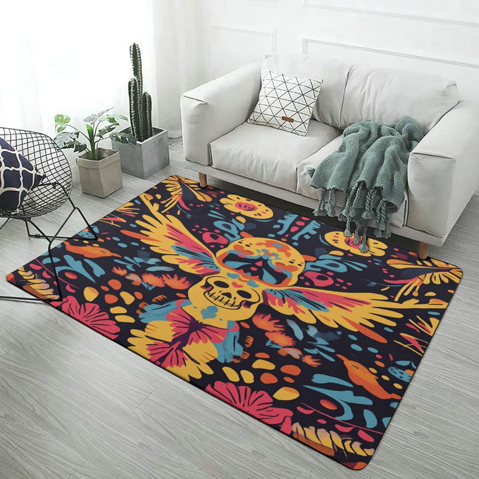 Mexico Flower Skulls Day Of The Dead (104) Carpet for Home Decoration ...