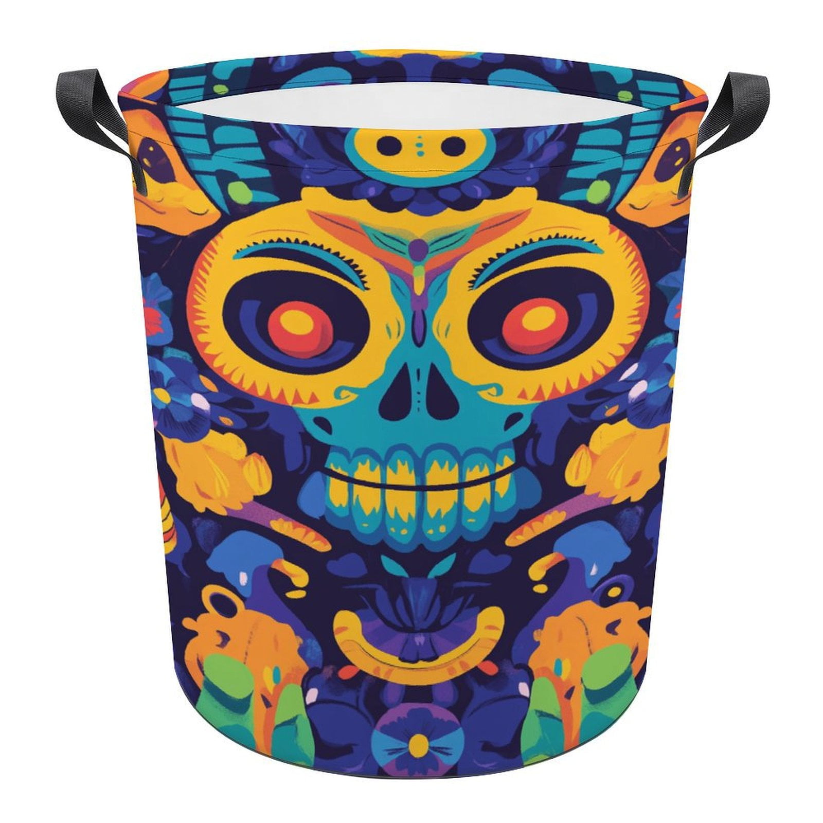 Mexico Flower Skulls Day Of The Dead (106) Print Foldable Laundry ...