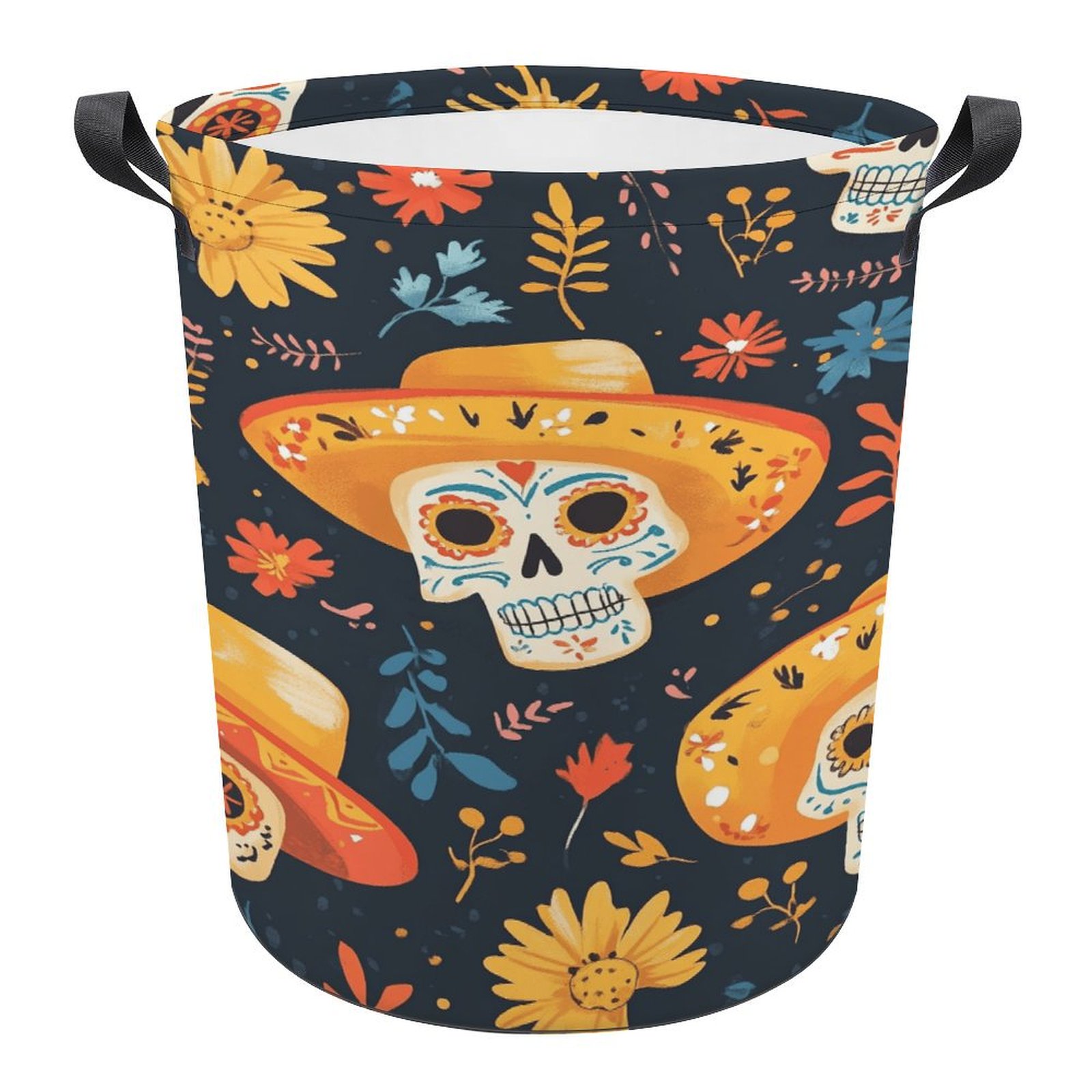 Mexico Flower Skulls Day Of The Dead (111) Print Foldable Laundry ...