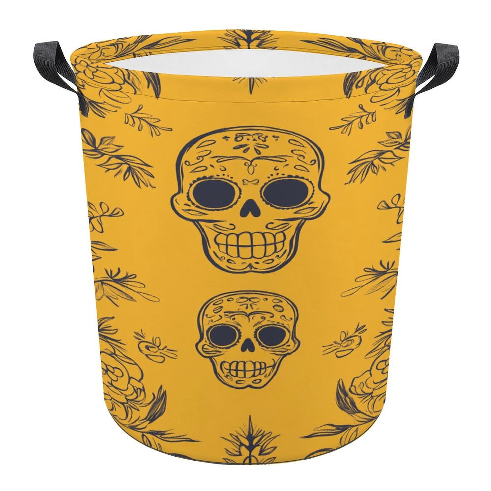 Mexico Flower Skulls Day Of The Dead (27) Laundry Basket Storage Basket ...