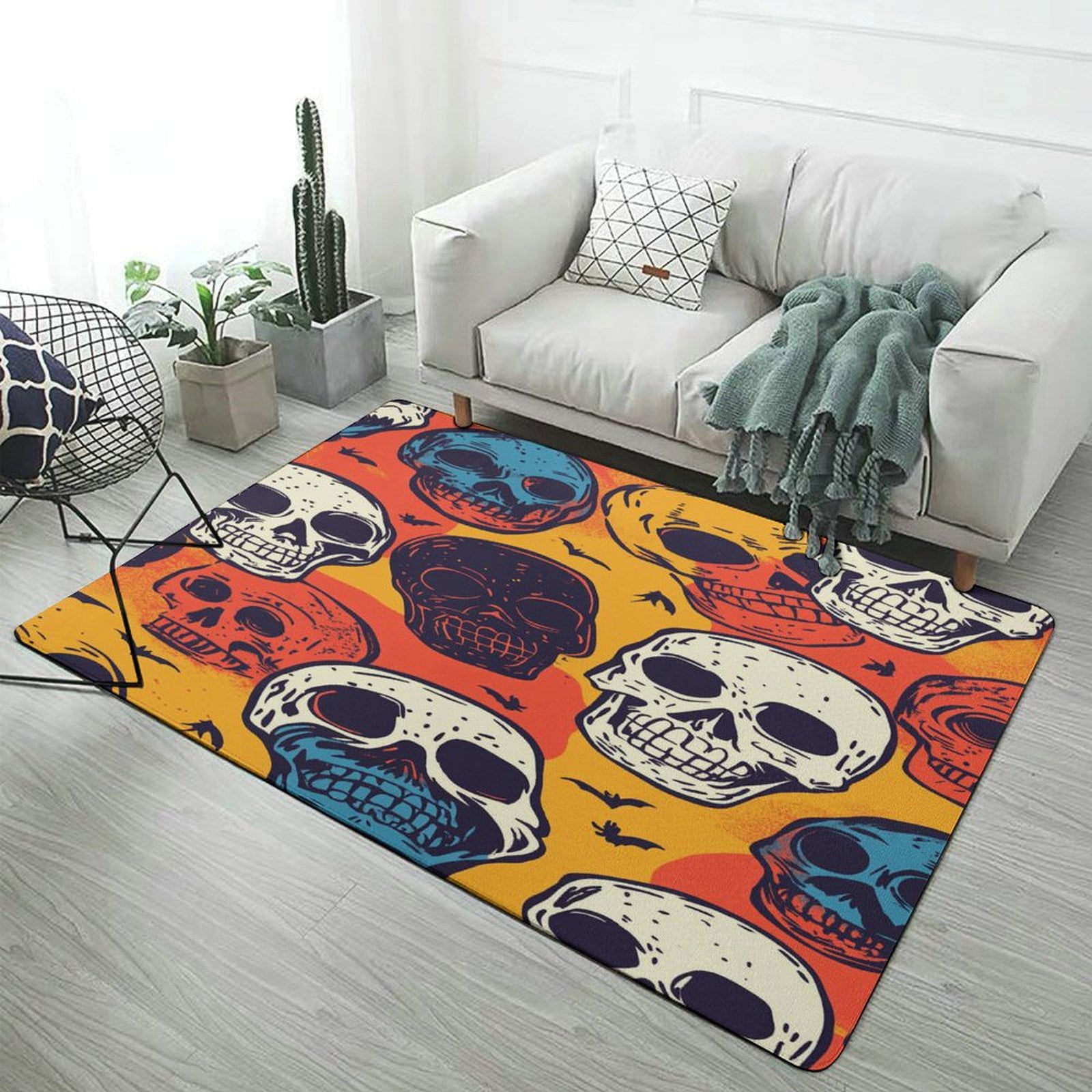 Mexico Flower Skulls Day Of The Dead (34) Carpet Style Living Room ...