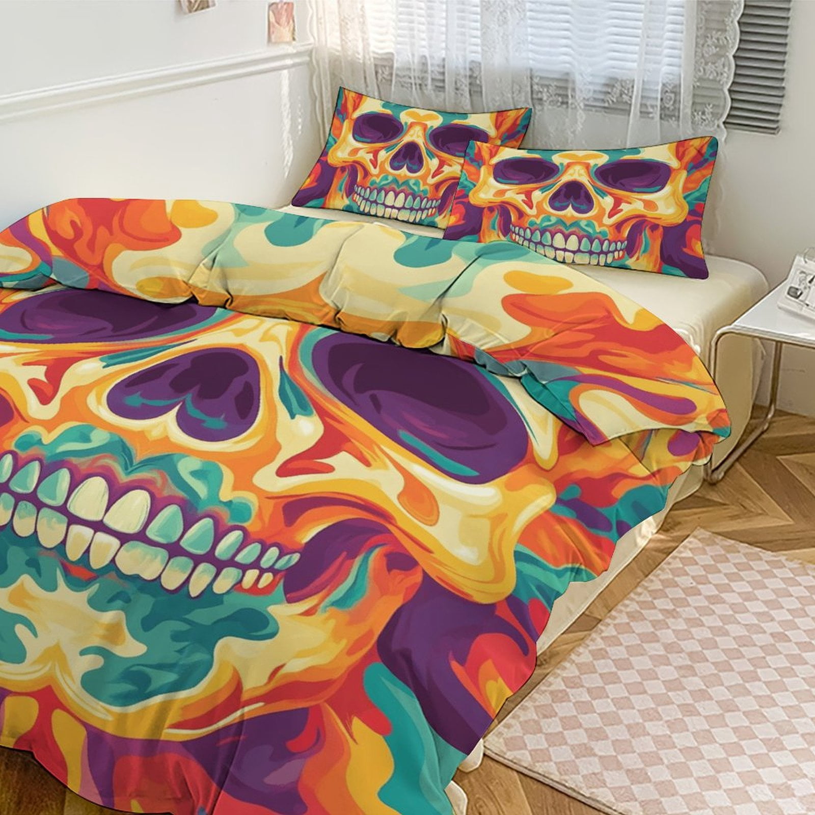 Mexico Flower Skulls Day Of The Dead (62) 3D Duvet Cover Set Quilt ...