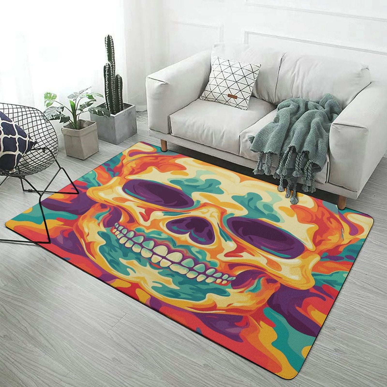 Mexico Flower Skulls Day Of The Dead (62) Area Rugs Carpet Suitable for ...