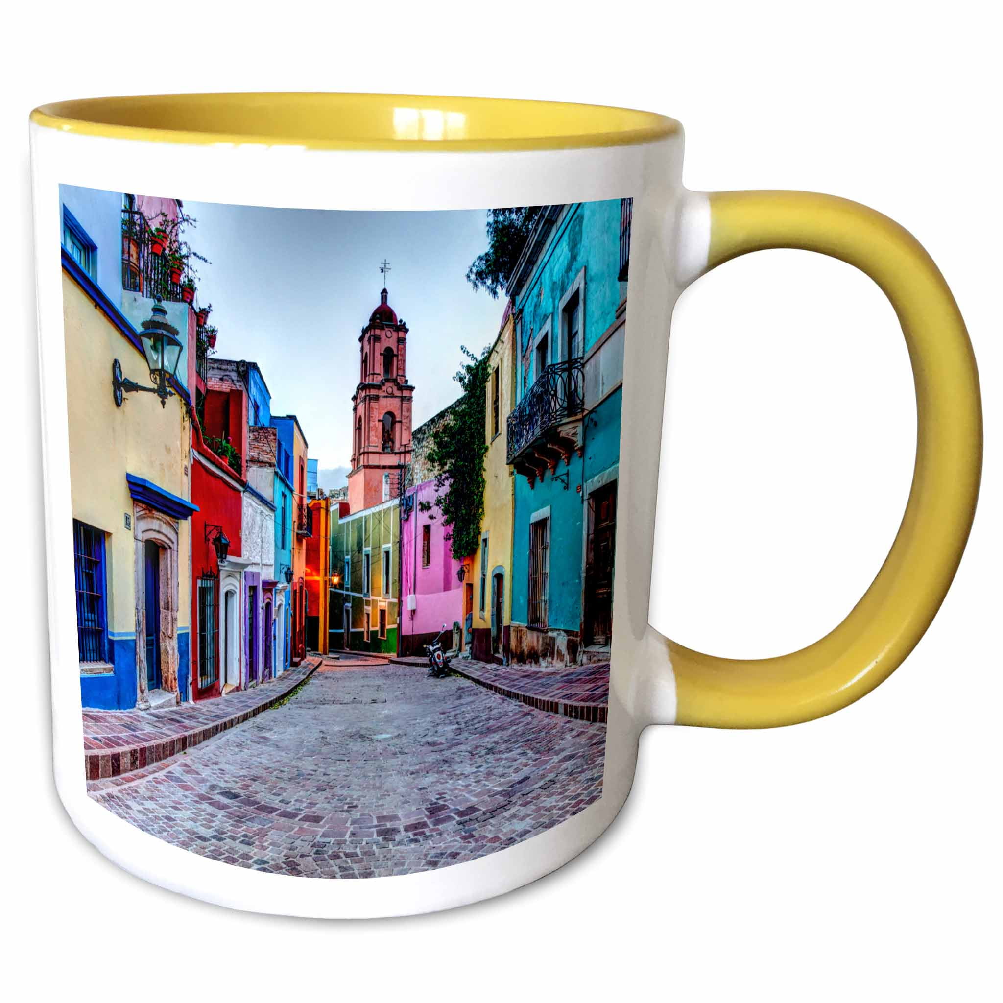 3drose, Mexico, Guanajuato, Colorful Houses Line a City Street., 15oz ...