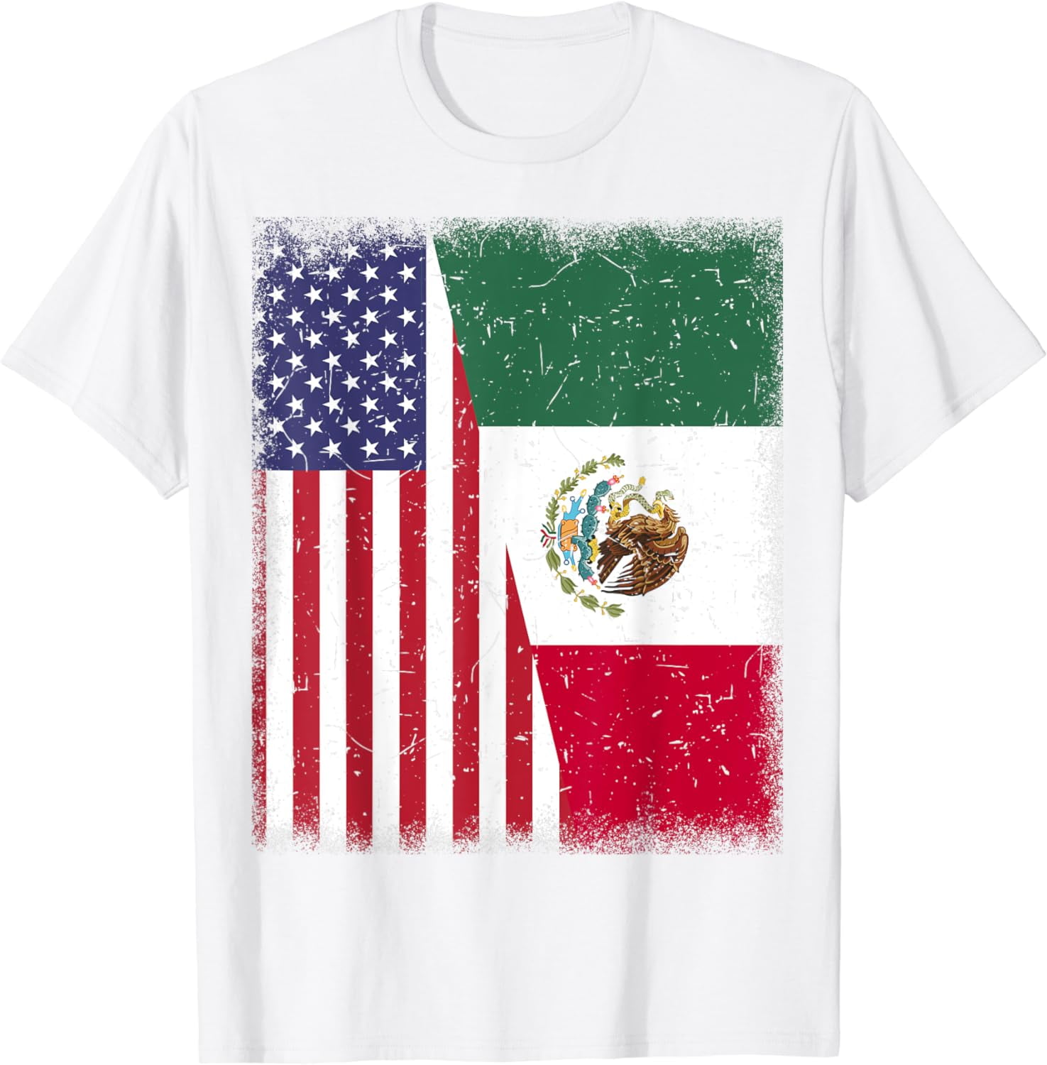 Mexico Independence Day Half Mexican American Flag Men Women T-Shirt ...