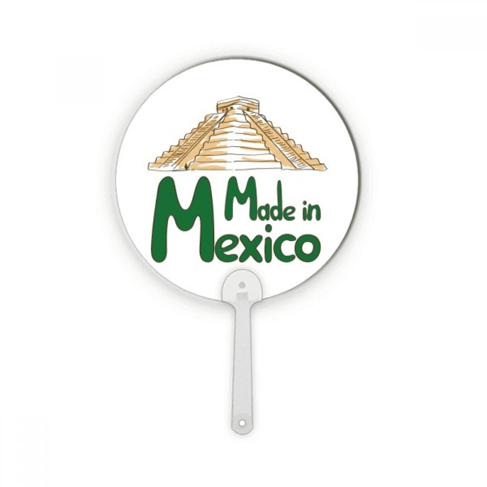 Mexico Landscape Ruins Building Mexican Plastic Round Handheld Fan ...