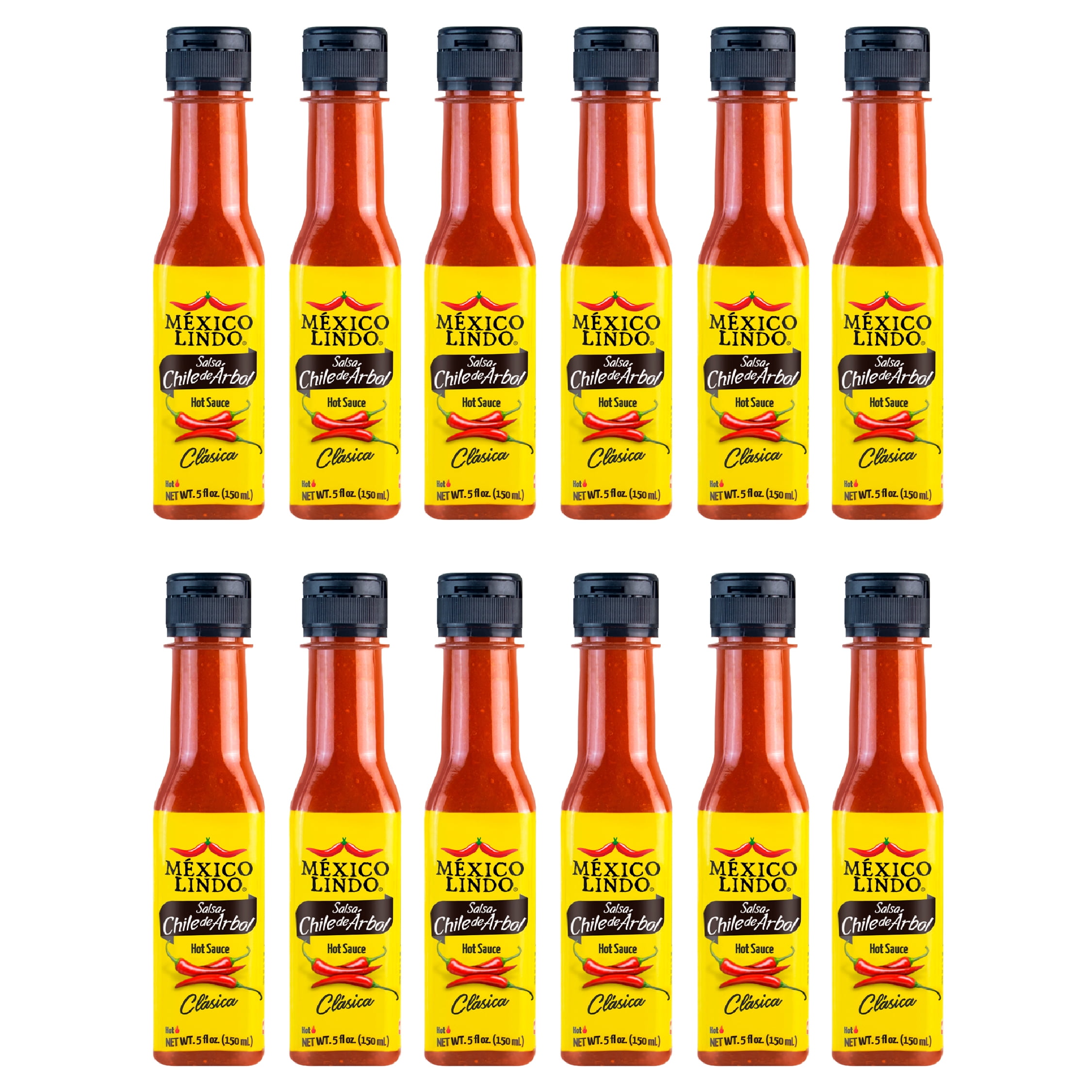 Mexico Lindo Habanero Chile De Arbol Hot Sauce 5 Oz Pack Of 12