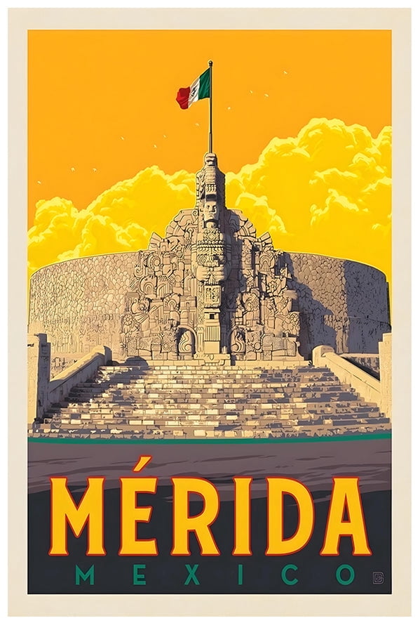 Mexico - Mérida - Vintage Travel Poster (24x36Inches) - Walmart.com