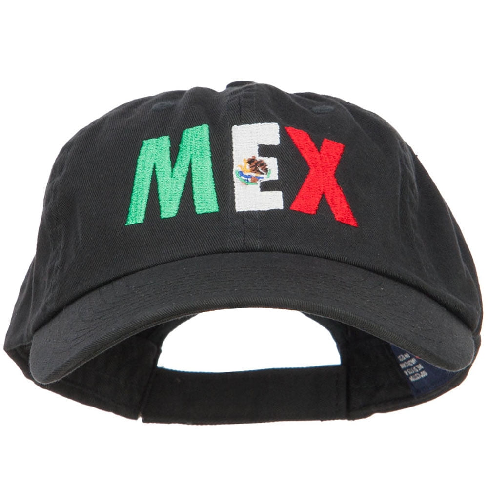 Mexico MEX Flag Embroidered Low Profile Cap - Black OSFM - Walmart.com