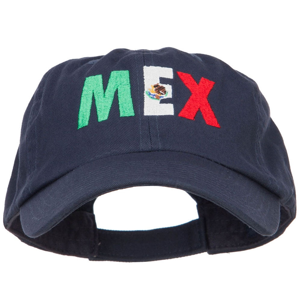 Mexico MEX Flag Embroidered Low Profile Cap - Navy OSFM - Walmart.com