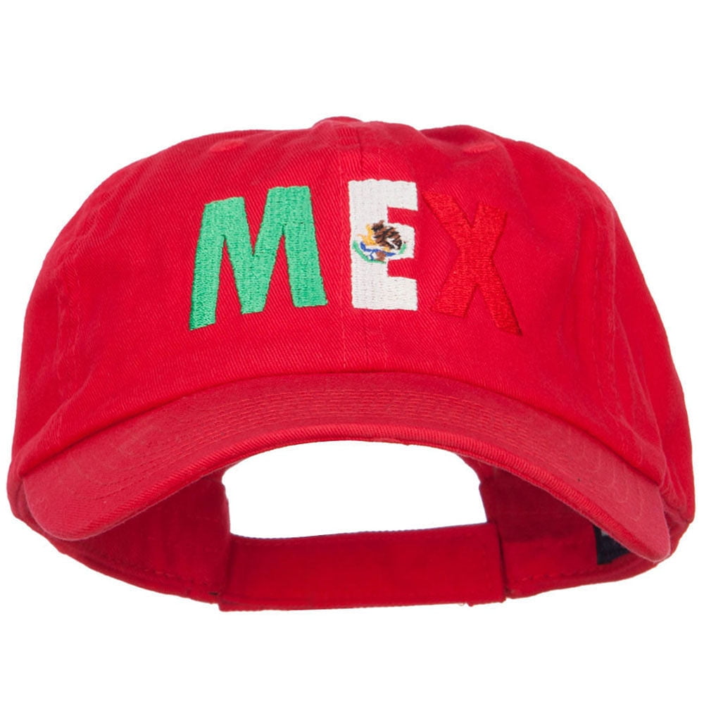 Mexico MEX Flag Embroidered Low Profile Cap - Red OSFM - Walmart.com