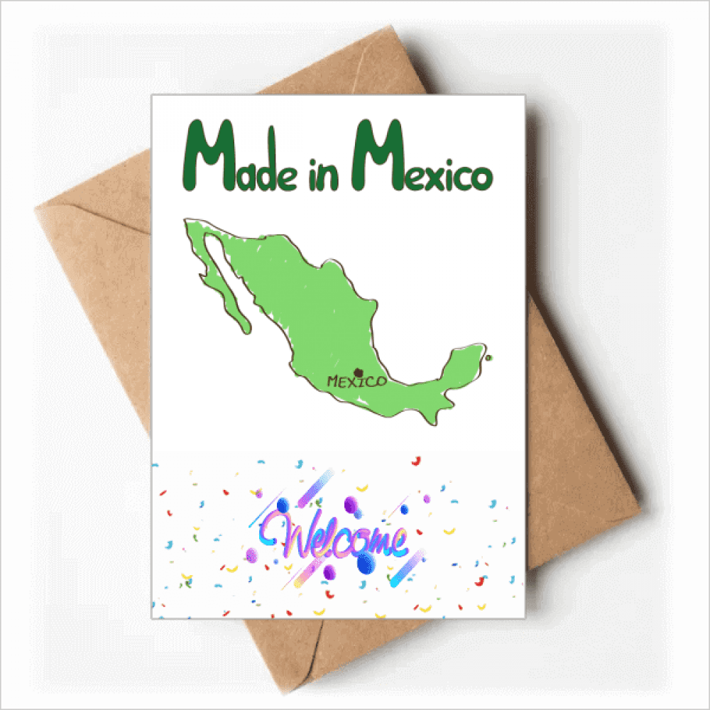 Mexico Map Country Style Mexican Welcome Back Greeting Cards Envelopes ...