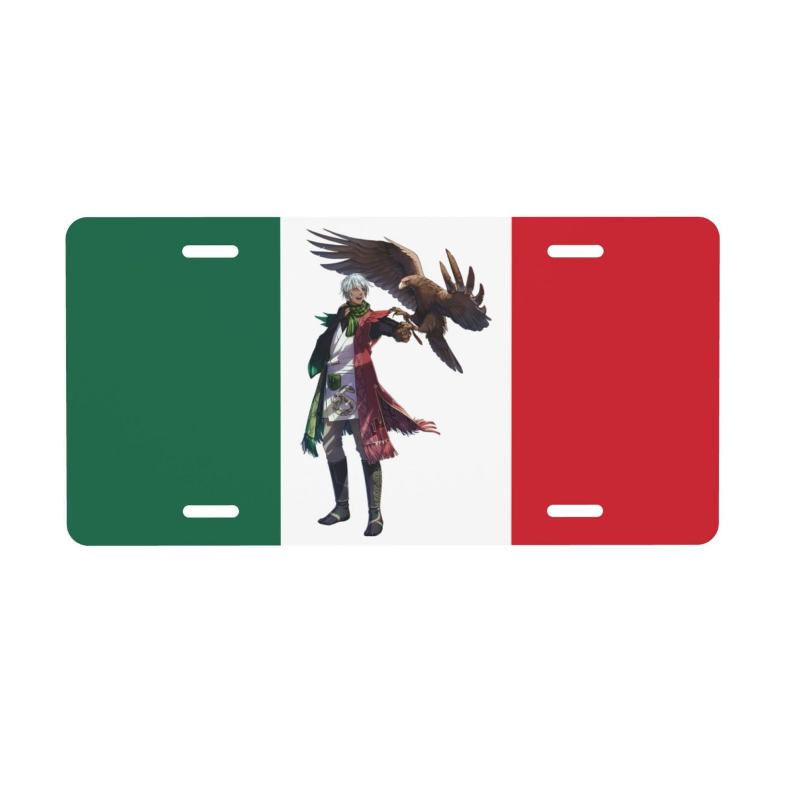 Mexico Mexican Flag Anime Character License Plate Front Metal Car Plate ...