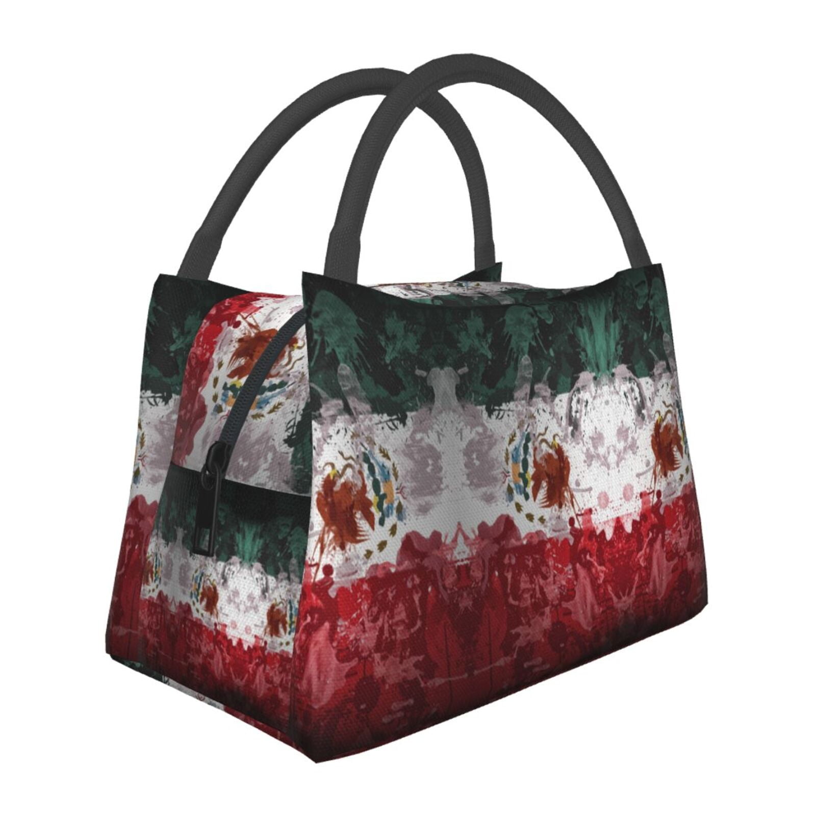 Mexico-Mexican-Flag Lunch Bag Reusable Insulated Lunch Tote Cooler Box ...