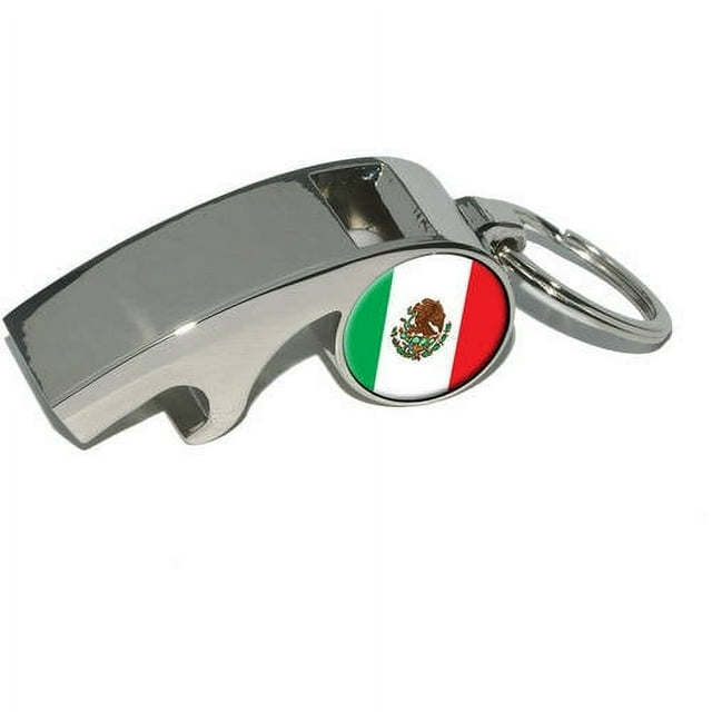 Mexico Mexican Flag, Plated Metal Whistle Bottle Opener Keychain Key ...