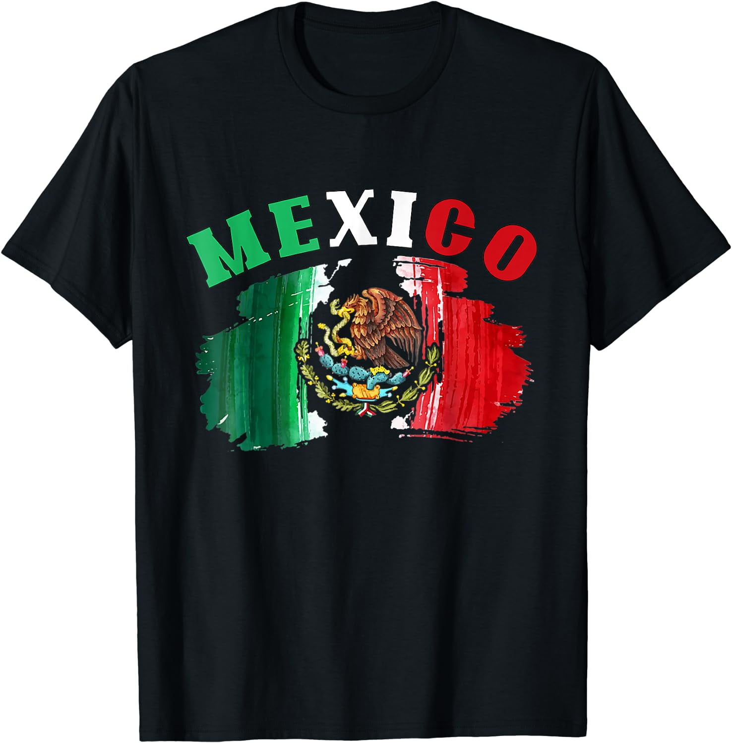 Mexico Mexican Flag Pride Eagle Red Green And White Cotton T-Shirt ...