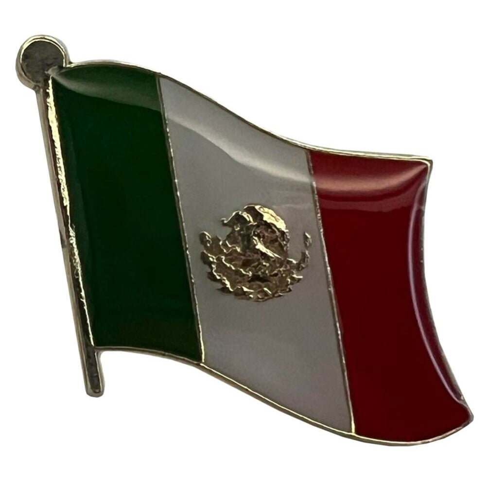 Mexico Mexican Wavy Country Flag Motorcycle Hat Cap lapel Pin - Walmart.com